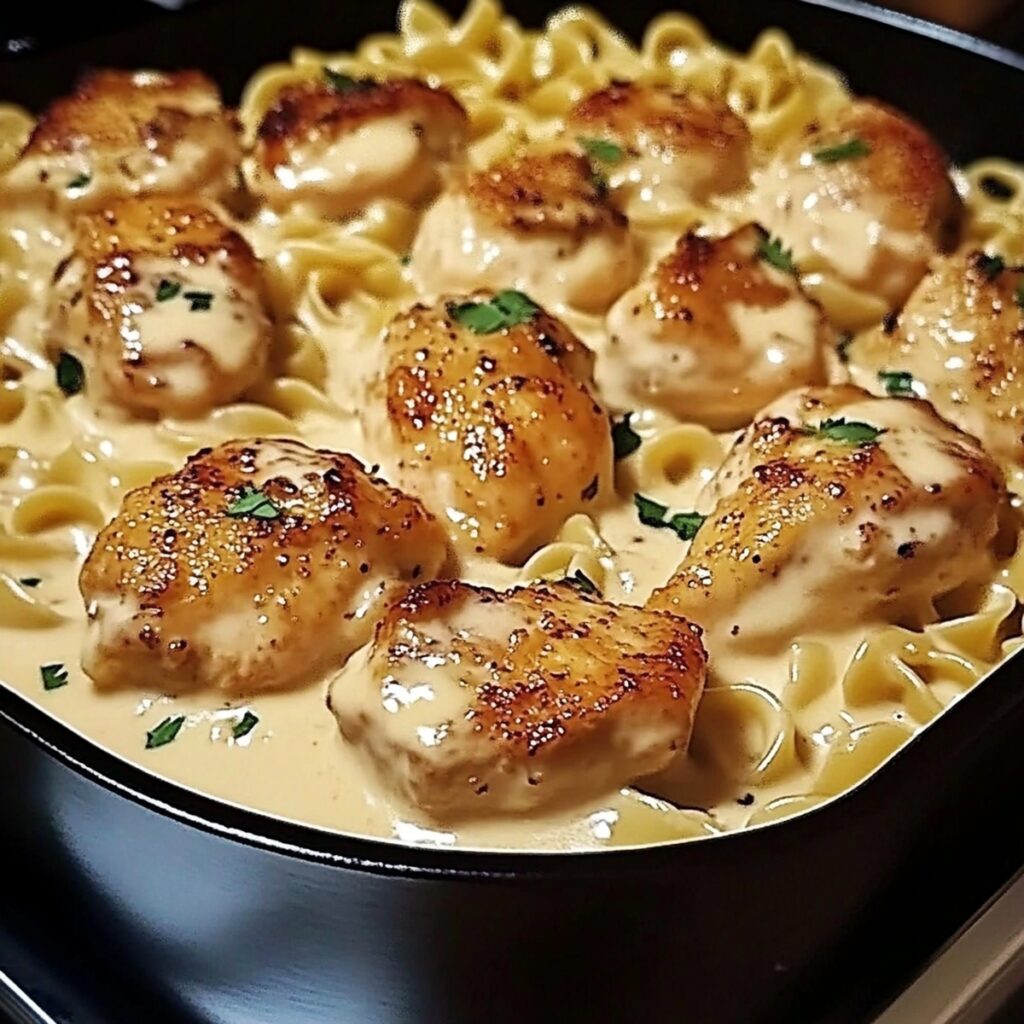 Sizzling One-Pan Chicken with Creamy Buttered Noodles Recipe - Pro of Delicious Creations