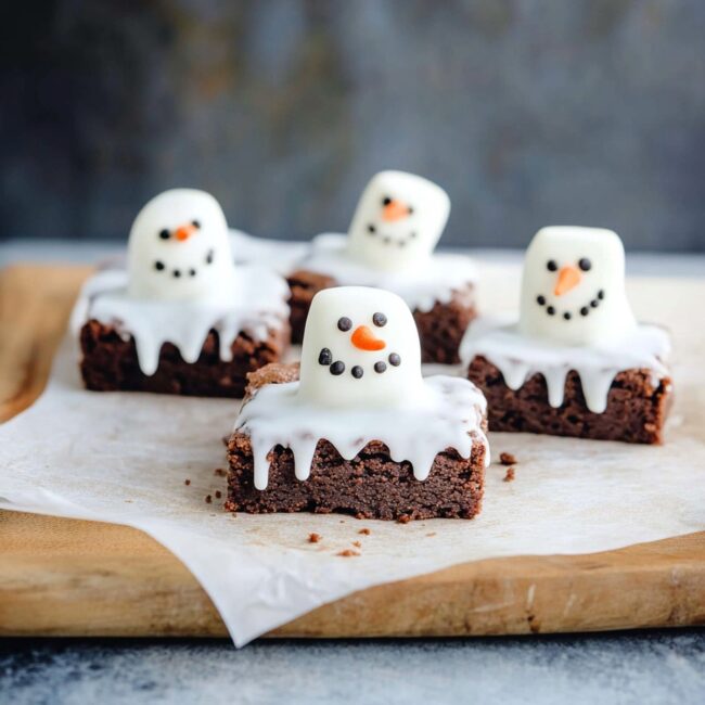 Adorable Melted Snowman Brownies Recipe for Winter Fun - Pro of ...