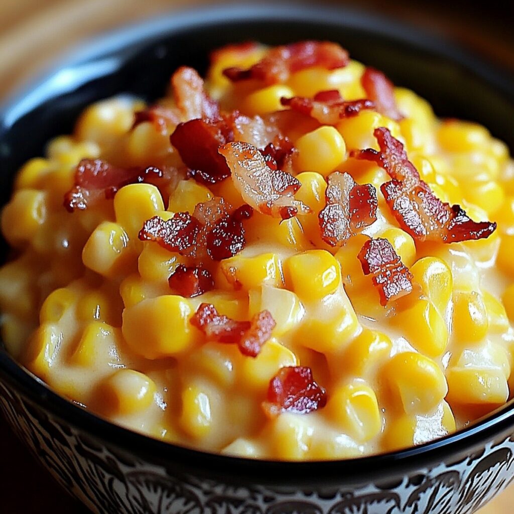 Creamy Slow Cooker Cheddar Corn with Bacon Recipe - Pure Comfort! - Pro ...