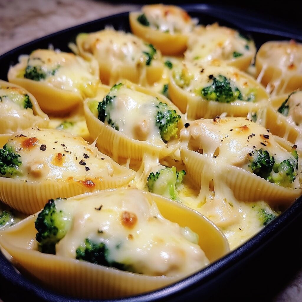Creamy Chicken Broccoli Alfredo Stuffed Shells Recipe - Pro of ...