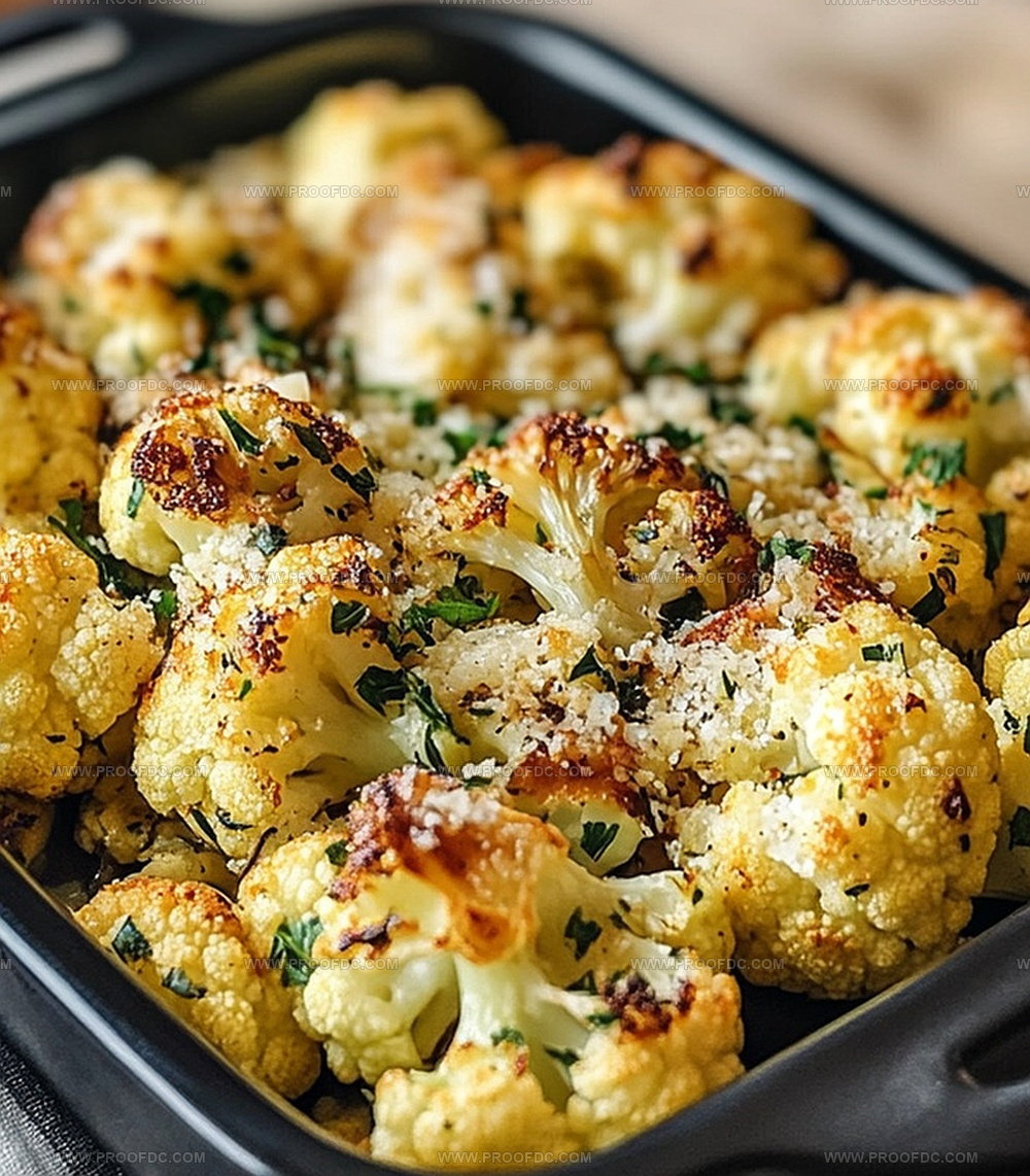Sizzling Garlic-Parmesan Roasted Cauliflower Recipe - Pro of Delicious ...
