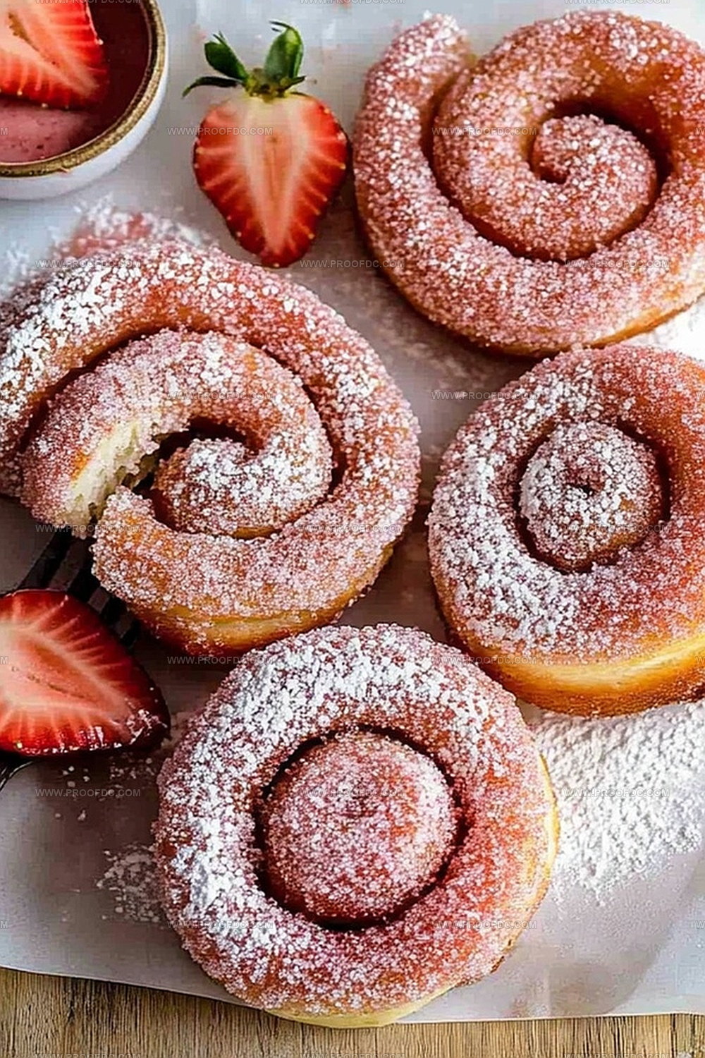 Soft Strawberry Donut Rolls Recipe for Breakfast Sweets - Pro of ...